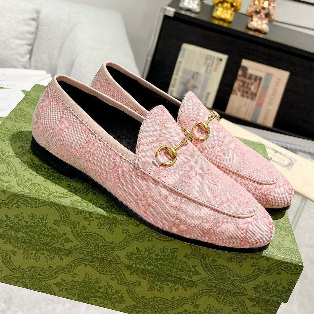 MEN'S LOAFER WITH HORSEBIT IN PINK PASTEL MONOGRAM JACQUARD FABRIC – TP ...
