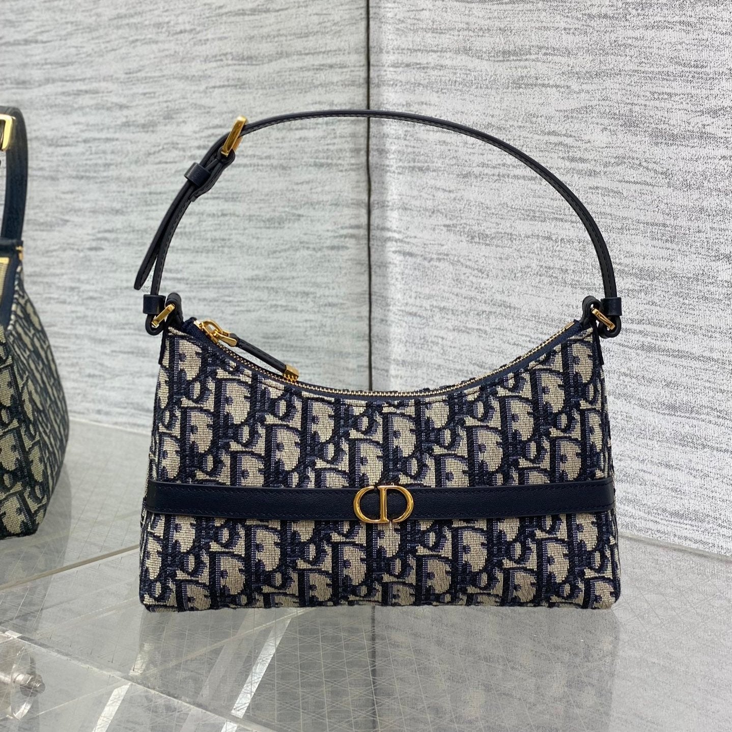 MONTAIGNE CIGALE MINI 24 BAG IN BLUE DIOR OBLIQUE JACQUARD – TP Luxe